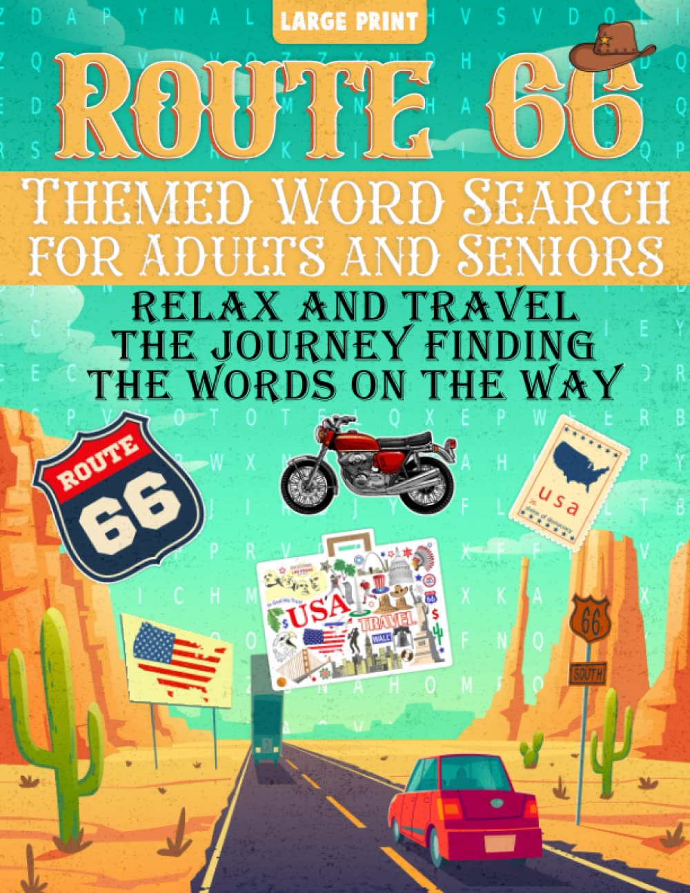 Route 66 Themed Word Search for Adults and Seniors in Large Print ...