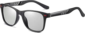 FEISEDY Square Vintage Polarized Photochromic Sunglasses Men Women 100% UV Protection Outdoor ...