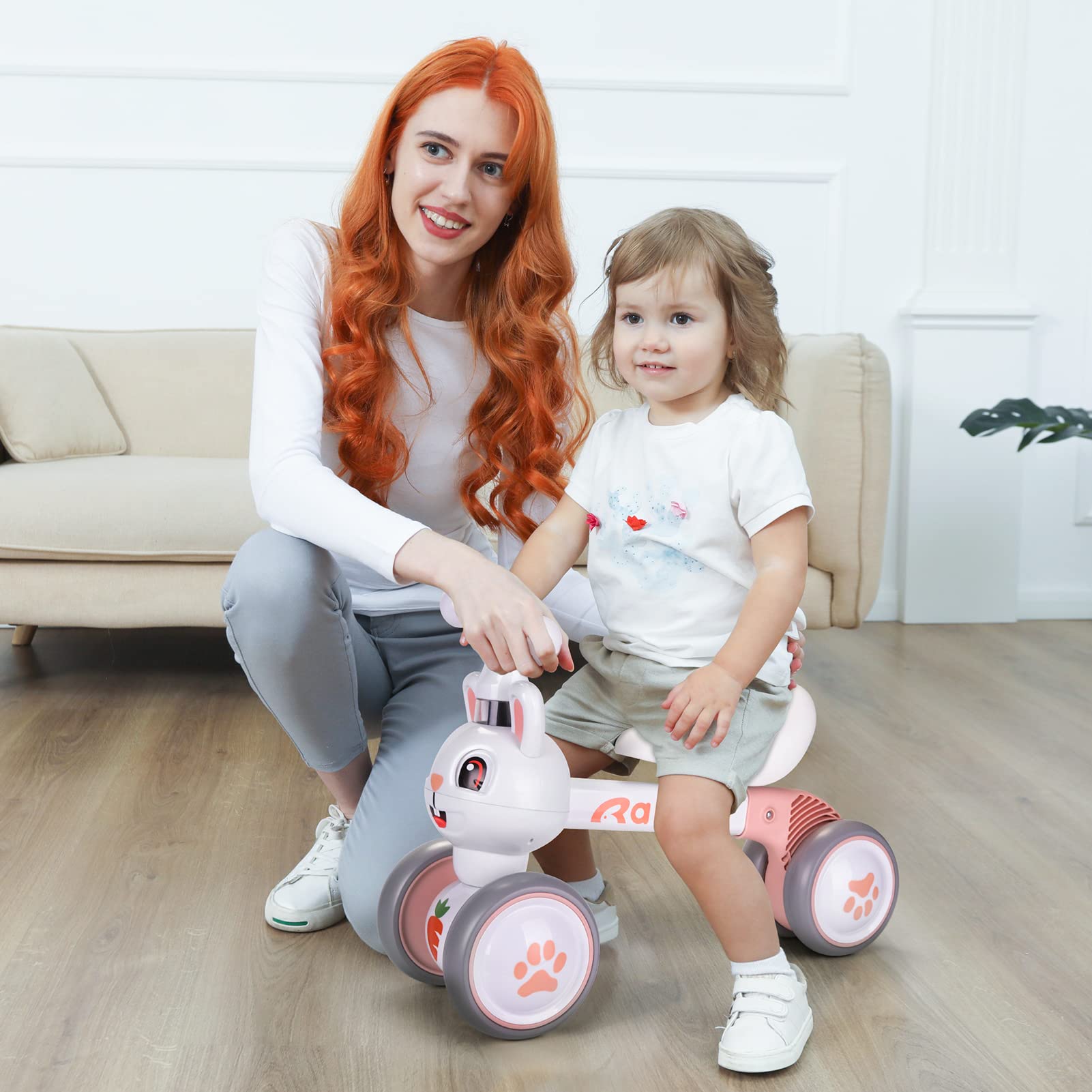 YGJT Baby Balance Bike for 1 + Year Old Girls, Indoor Outdoor Non-Pedal ...