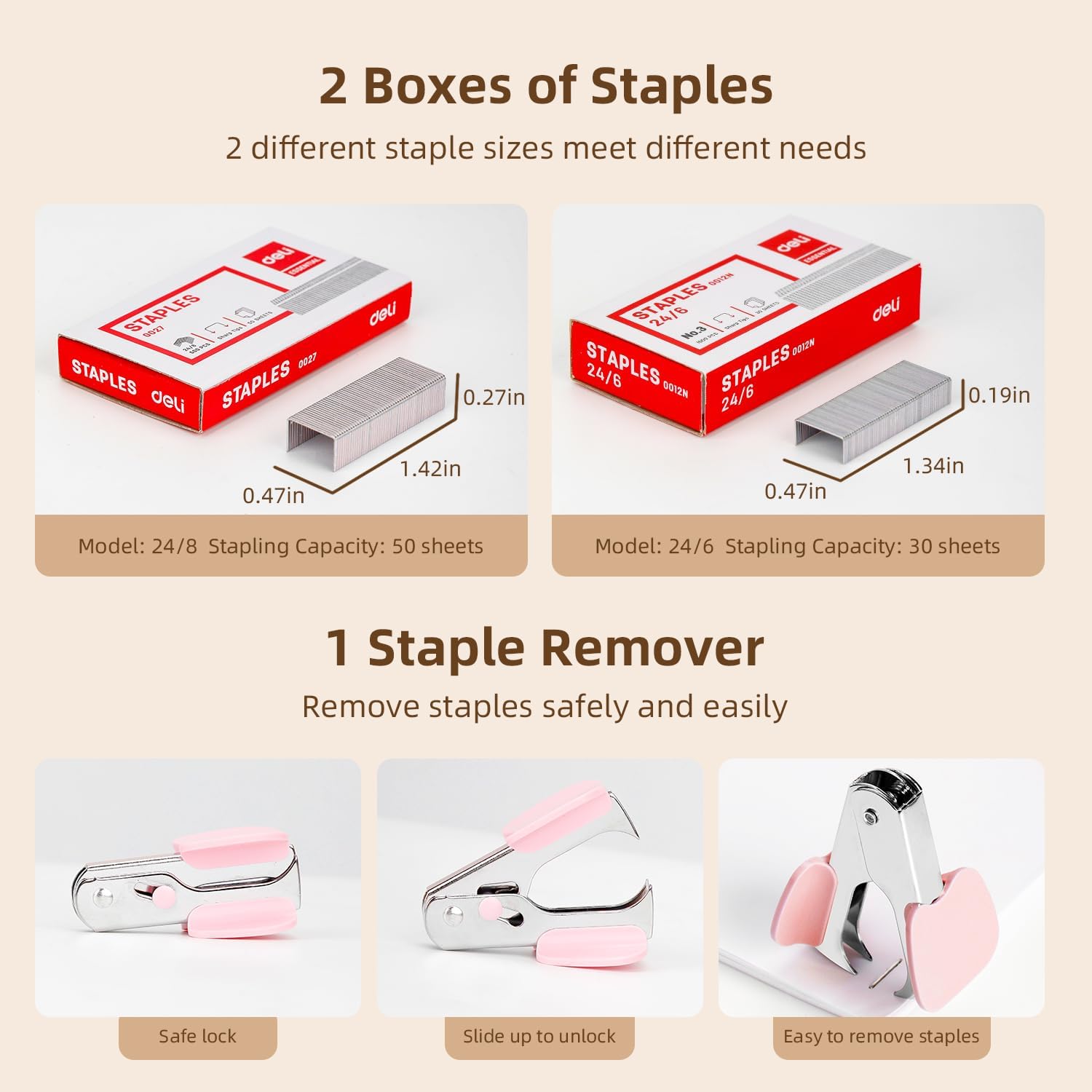 Snapklik.com : Deli Stapler, Effortless Staplers For Desk, 40-50 Sheet ...