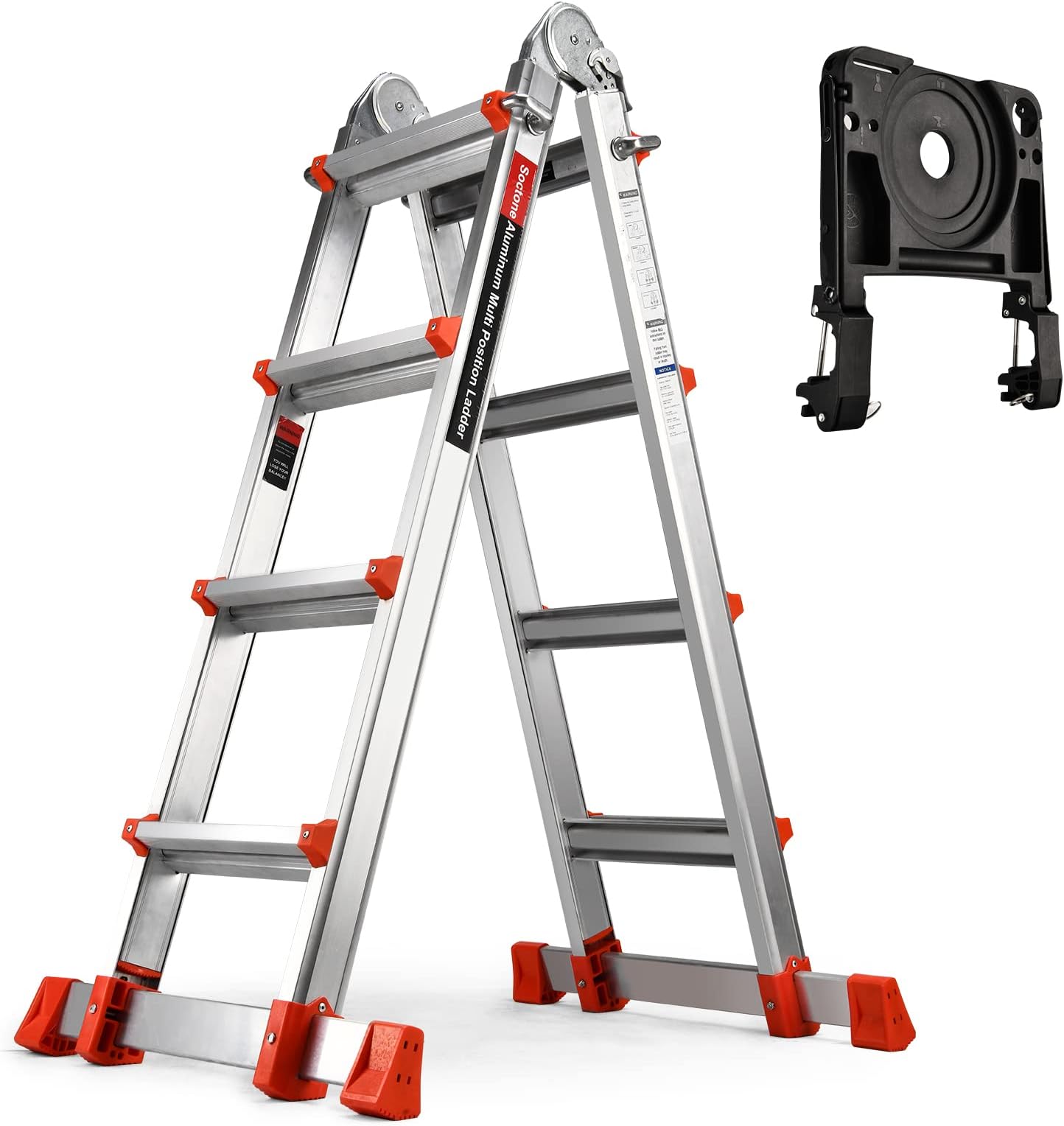 Werner T7416 300-Pound Duty Rating Fiberglass Multi-Use Twin Ladder, 16 ...