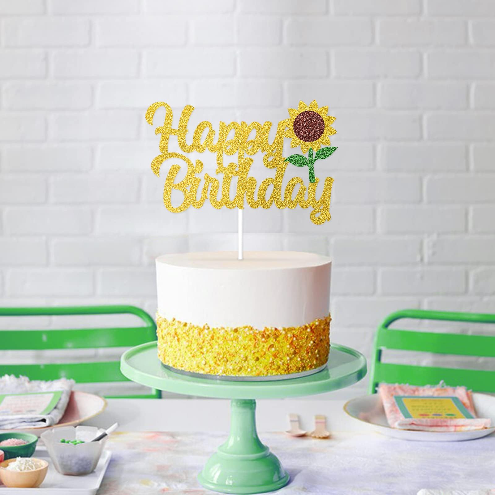 Snapklik.com : Sunflower Cake Topper - Happy Birthday Sign Sunflower ...