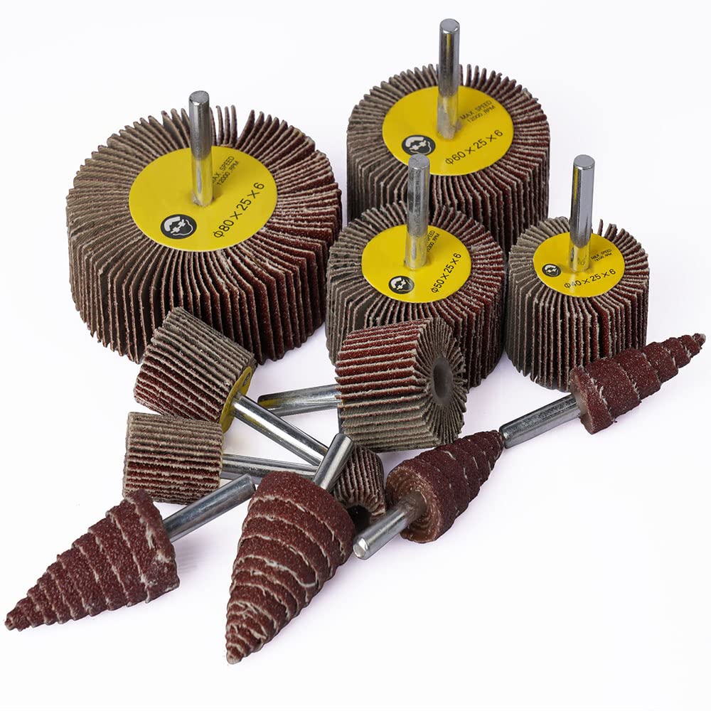 Snapklik.com : Abrasive Flap Wheel Sander Set,28 Pack 80 Grit 1/4 ...