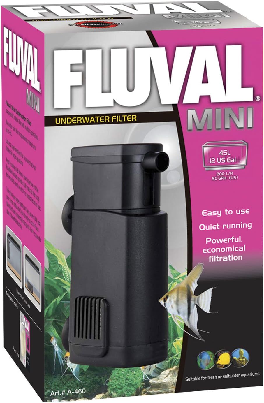 Fluval Mini Underwater Filter, 200 Litre Per Hour : Amazon.co.uk: Pet ...