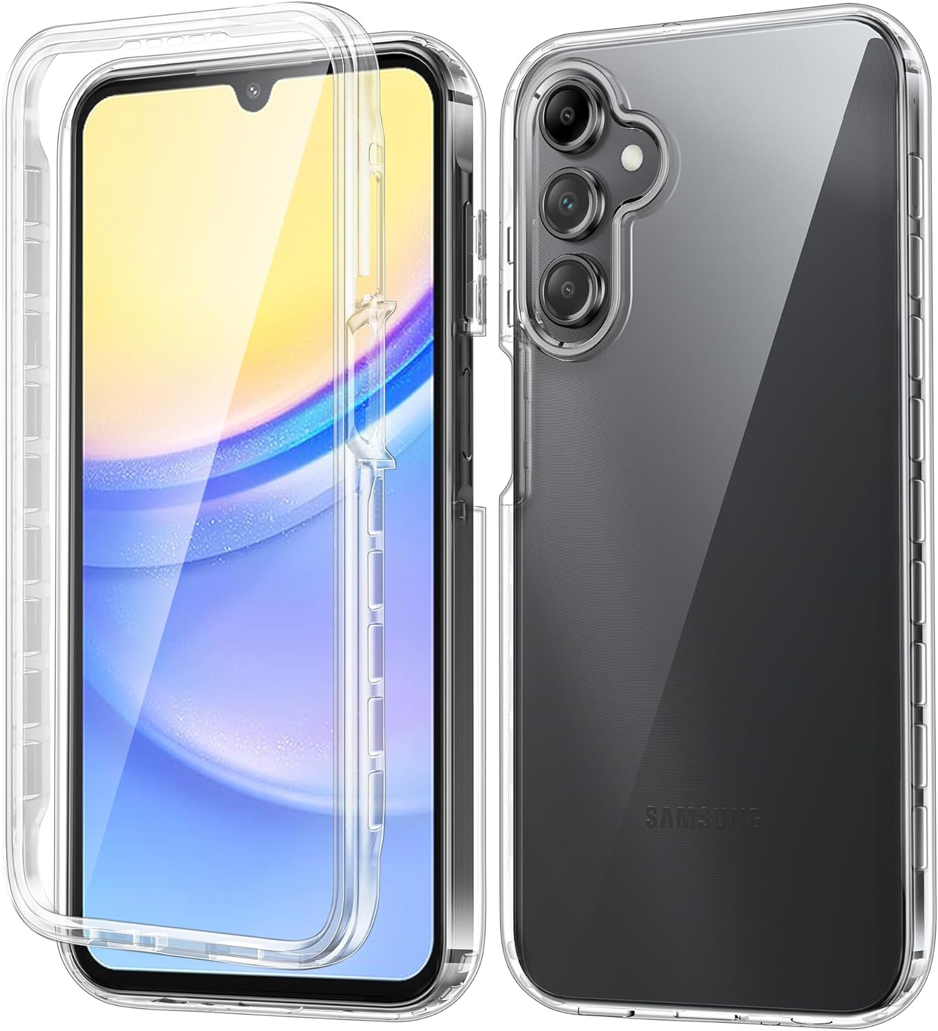 Amazon.com: FNTCASE for Samsung Galaxy A15-5G Case: Phone Case with Built-in Screen Protector ...
