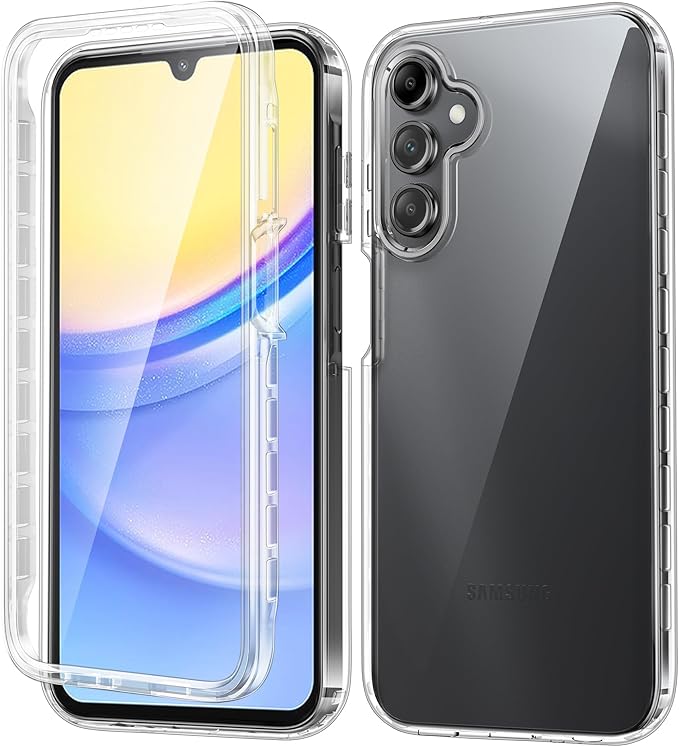 Amazon.com: FNTCASE for Samsung Galaxy A15-5G Case: Phone Case with Built-in Screen Protector ...