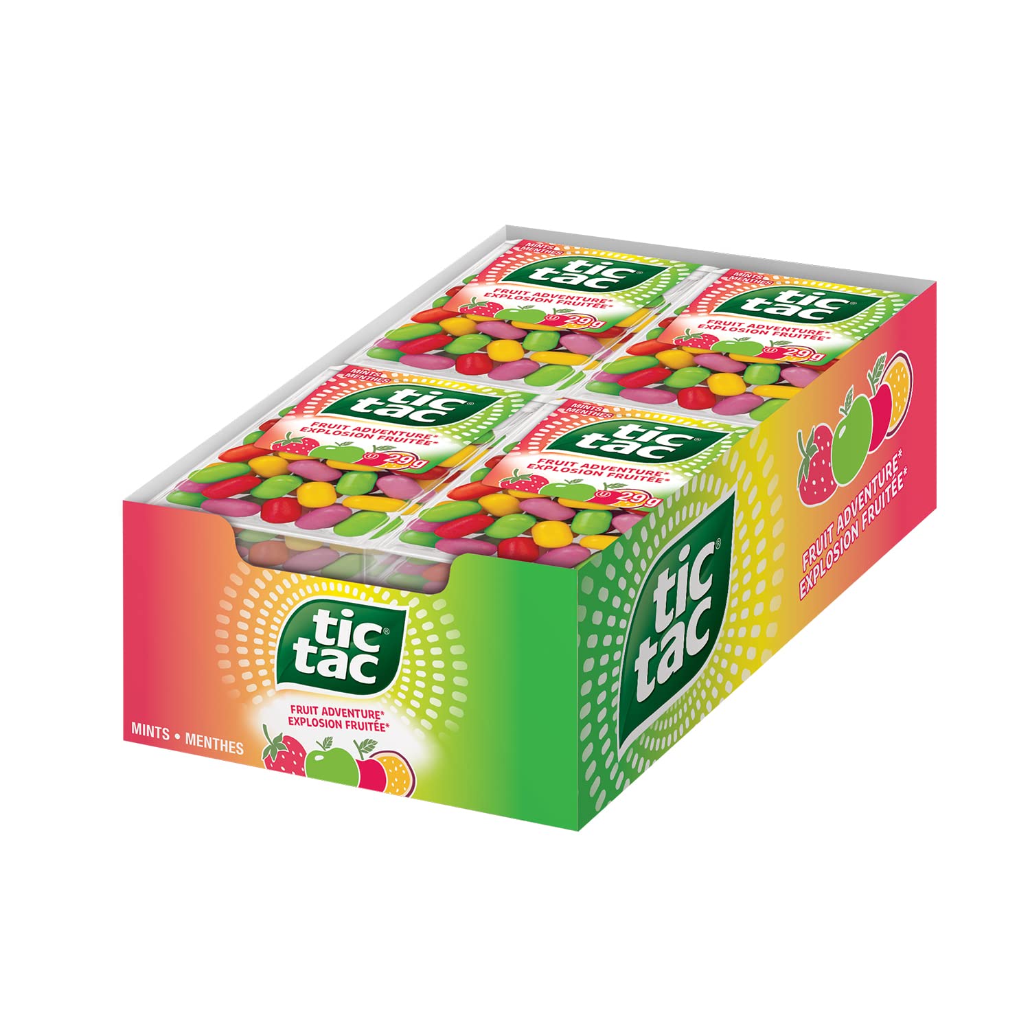 Tic Tac Mints, Fruit Adventure, Mint Candy, 29g Singles, 12 Count Bulk ...
