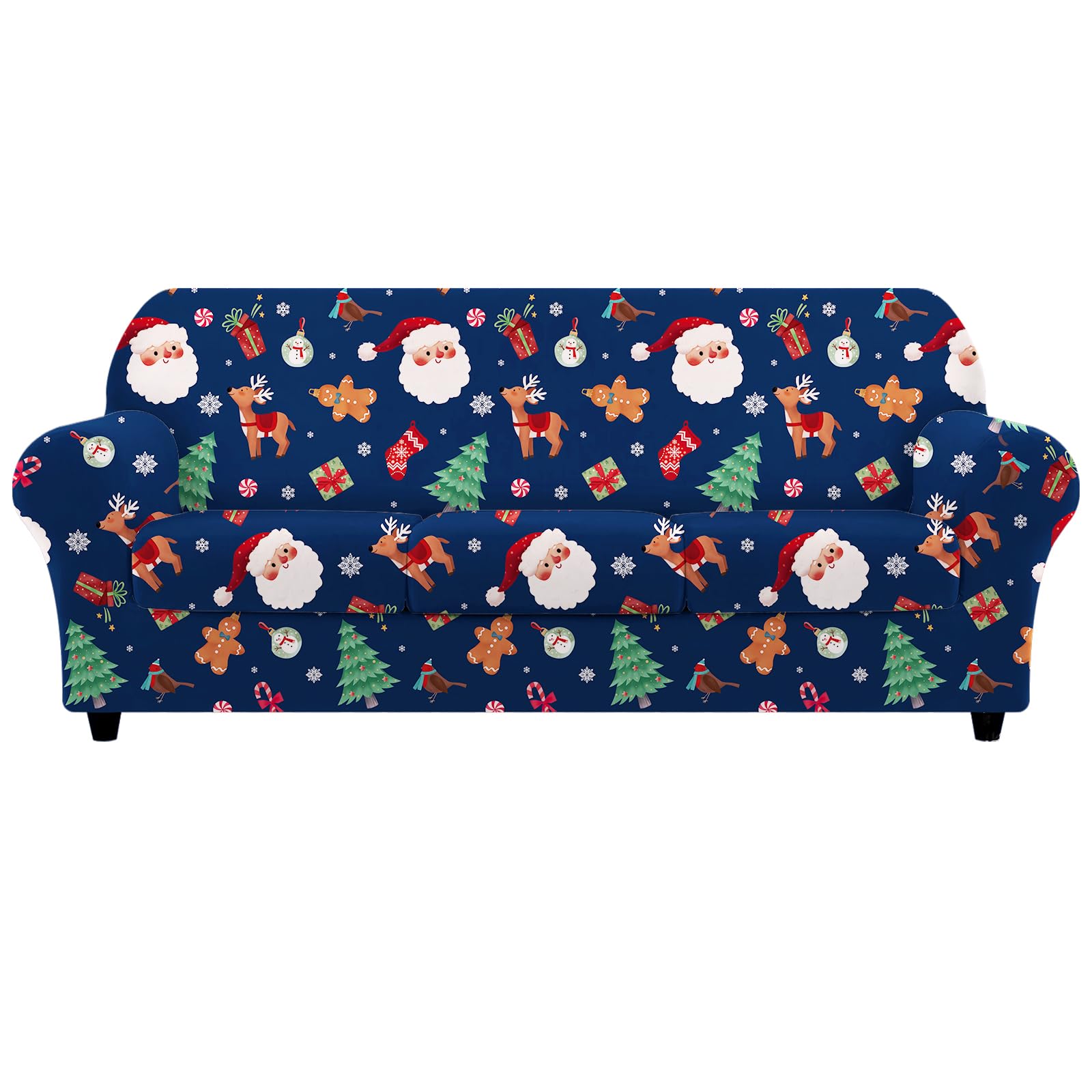 Amazon.com: Arquiel Christmas Tree Santa Stretch Sofa Cover, 4 Pieces ...
