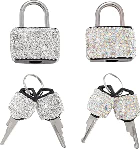 Amazon.com | 2 Pcs Small Locks with Keys Mini Luggage Locks Bling Keyed ...