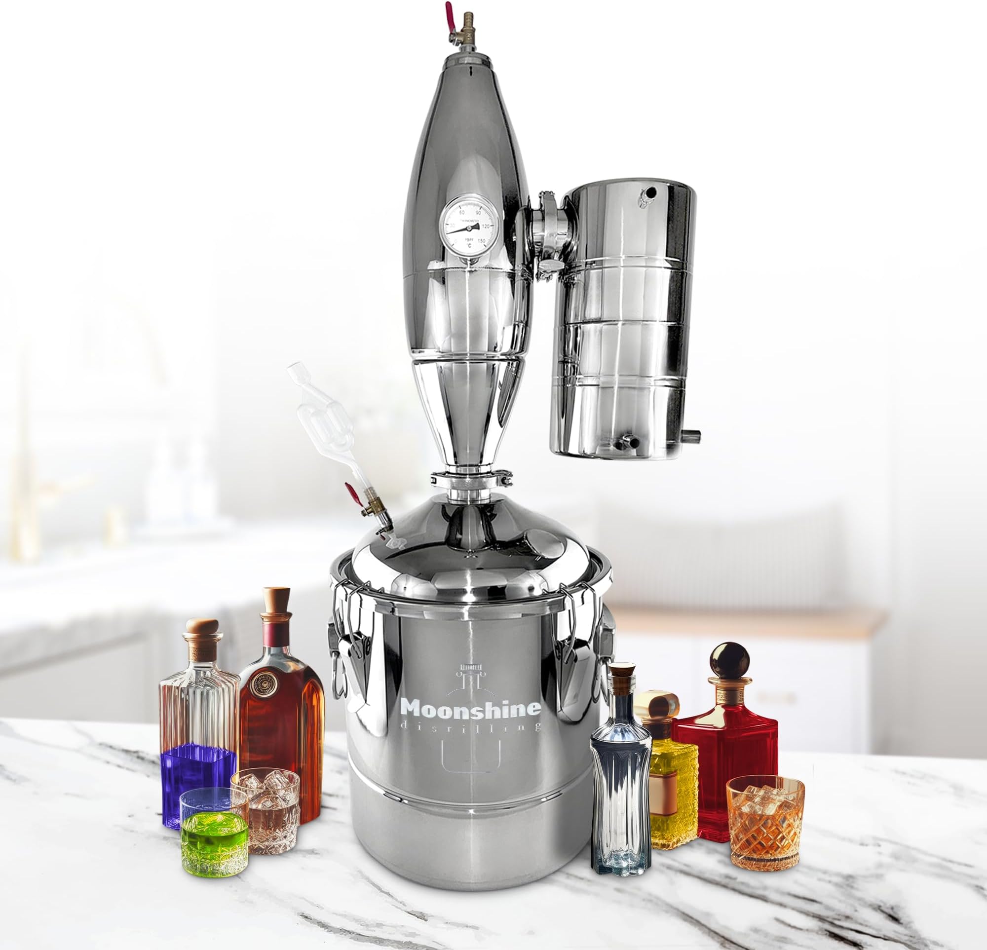Amazon.com: Moonshine Alcohol Still 8Gal/30L Distiller with Ceramic ...