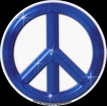 Amazon.com: Blue Peace Sign on Clear Background - Sticker / Decal ...
