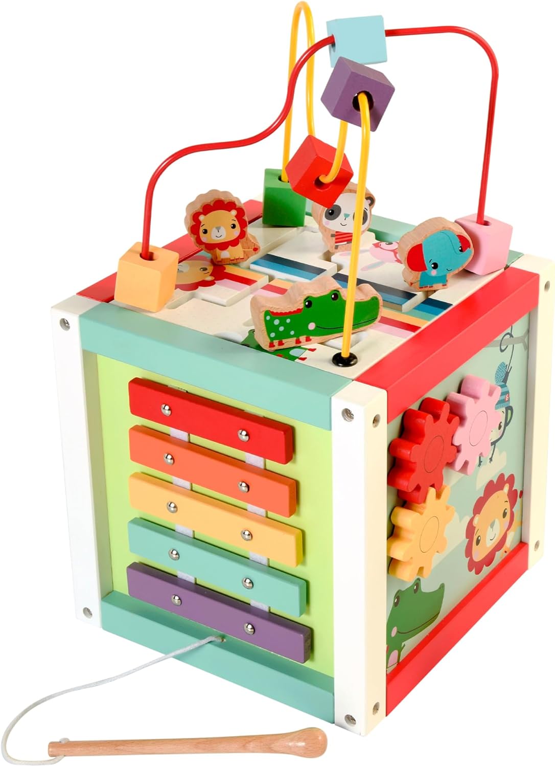 Amazon.com: Fisher Price 181A Wooden 5-in-1 Activity Cube Toddler ...