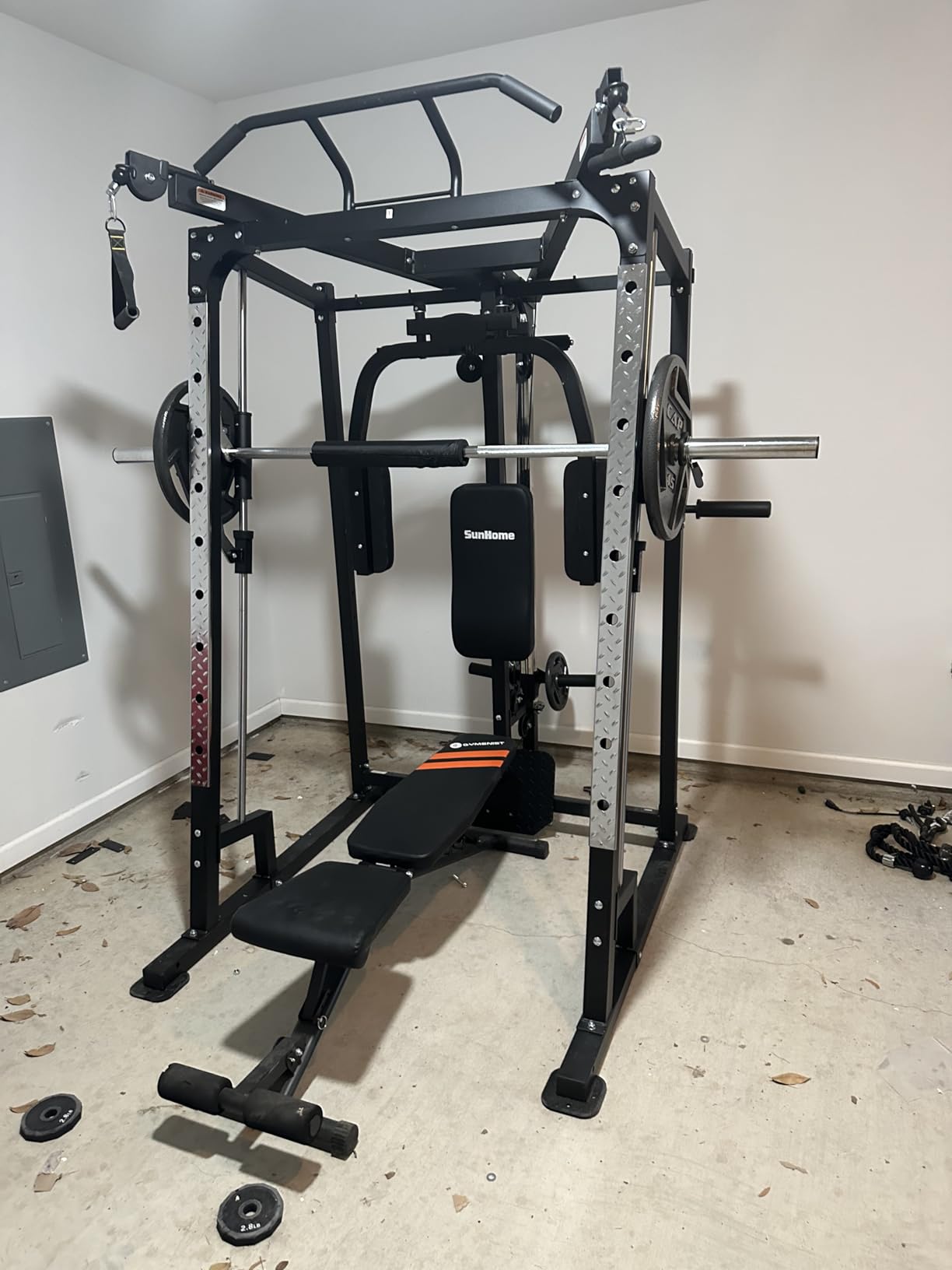 $39/mo - Finance SunHome Smith Machine, 2000LBS Power Cage Squat Rack ...
