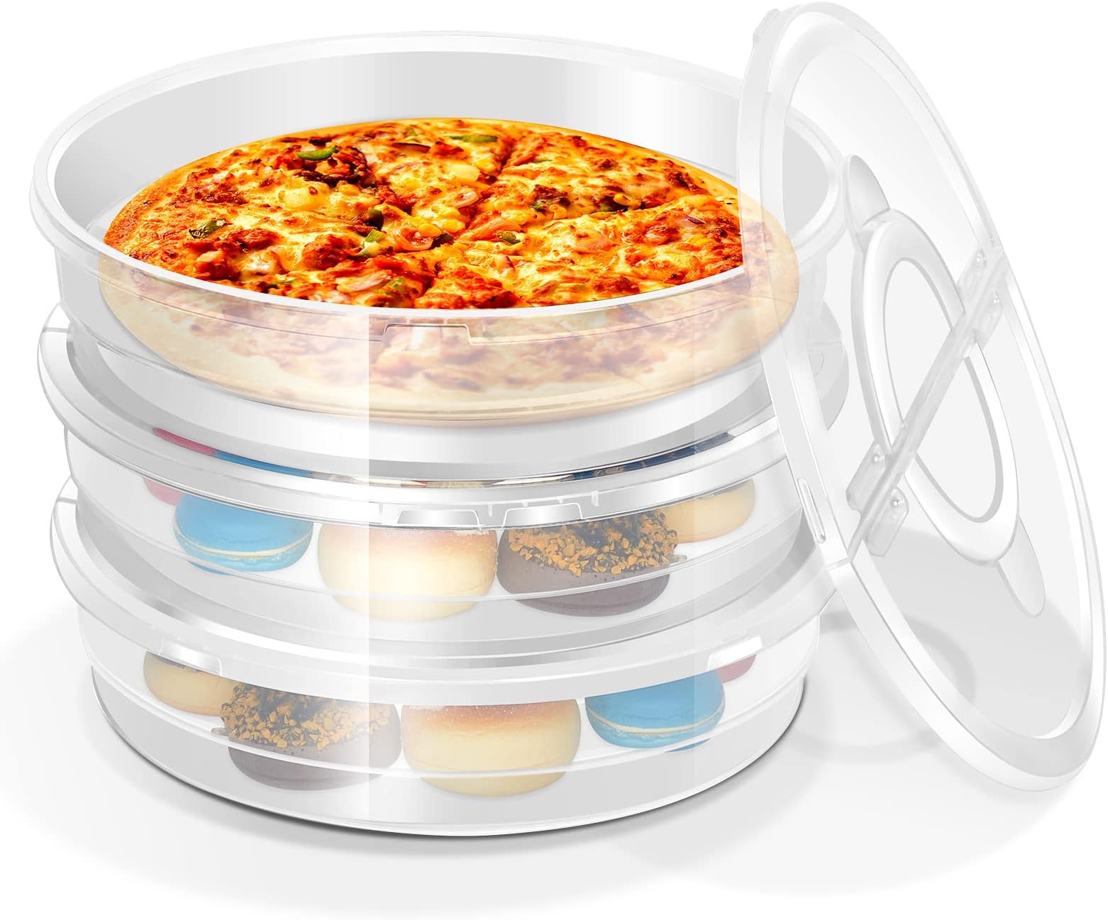Amazon.com: ATRDTO 1Pc 12 Inch Pie Carrier with Lid and Handle Pizza ...