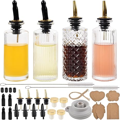 Amazon.com: ChezMax Syrup Dispenser Bottles Set of 4, Simple Syrup ...