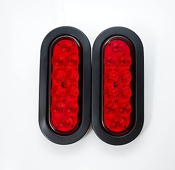 Amazon.com: Oyviny 2PCS 6 Inch Oval LED Trailer Tail Light 10LEDs Red ...