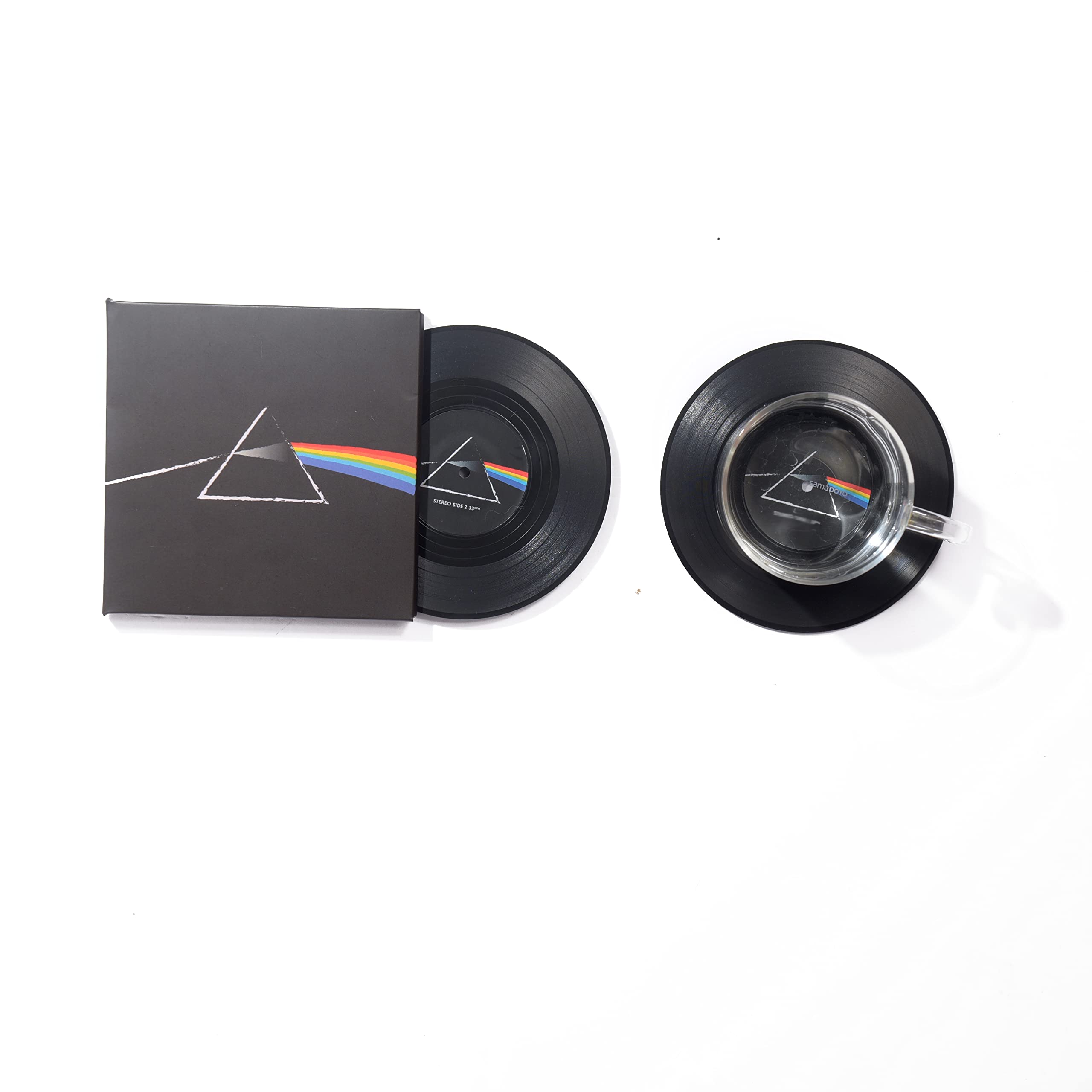 Amazon.com: Mini Vinyl Record Coasters - Set of 2 Cool Music Coasters ...