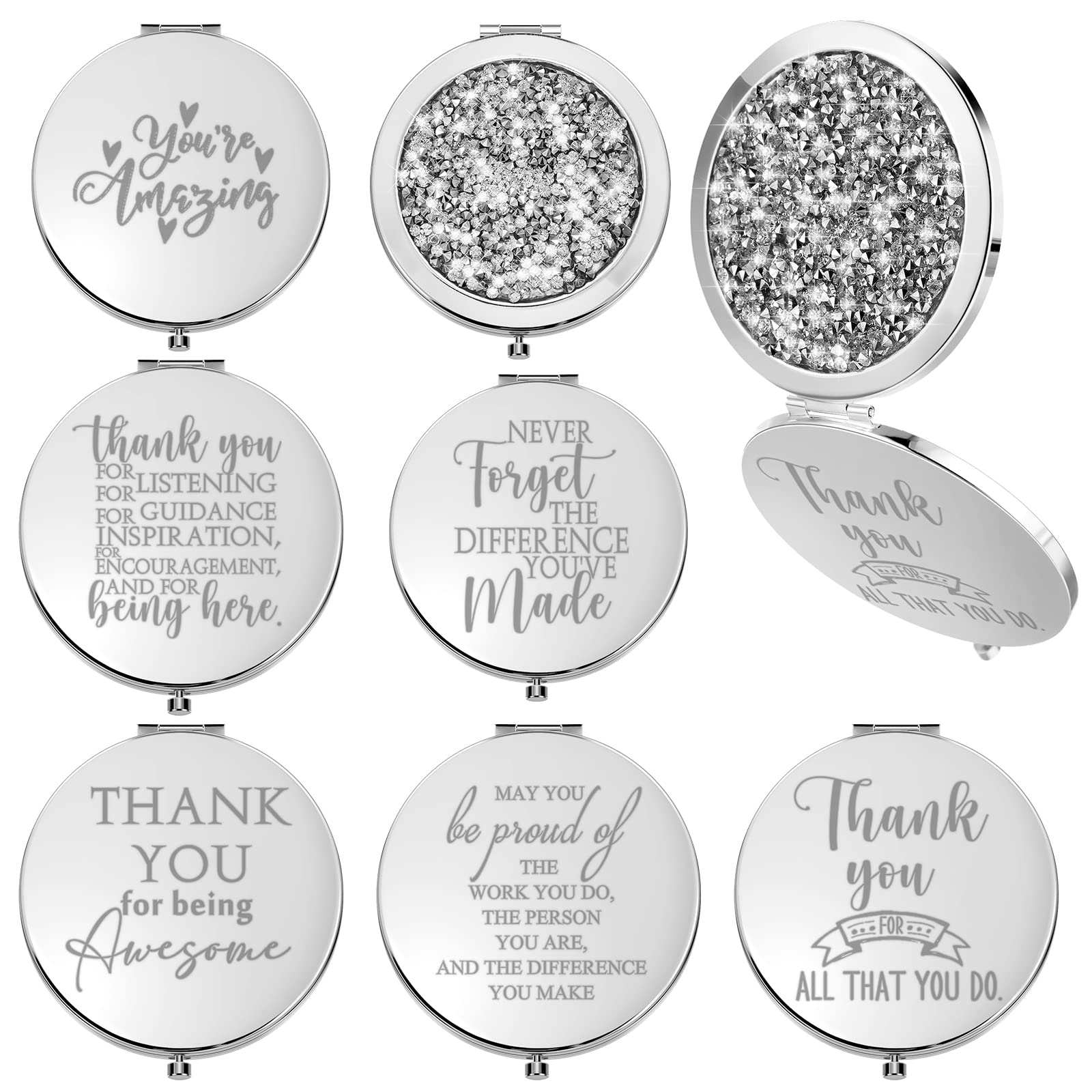 Amazon.com: Unittype 6 Pcs Inspirational Compact Mirror Bulk Employee ...