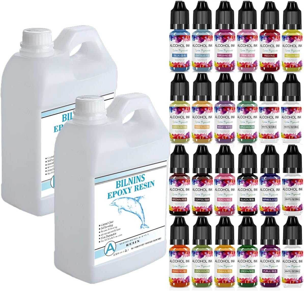 BILNINS Epoxy Resin Kit, Large 4L (135oz) Premium Casting Epoxy Resin ...