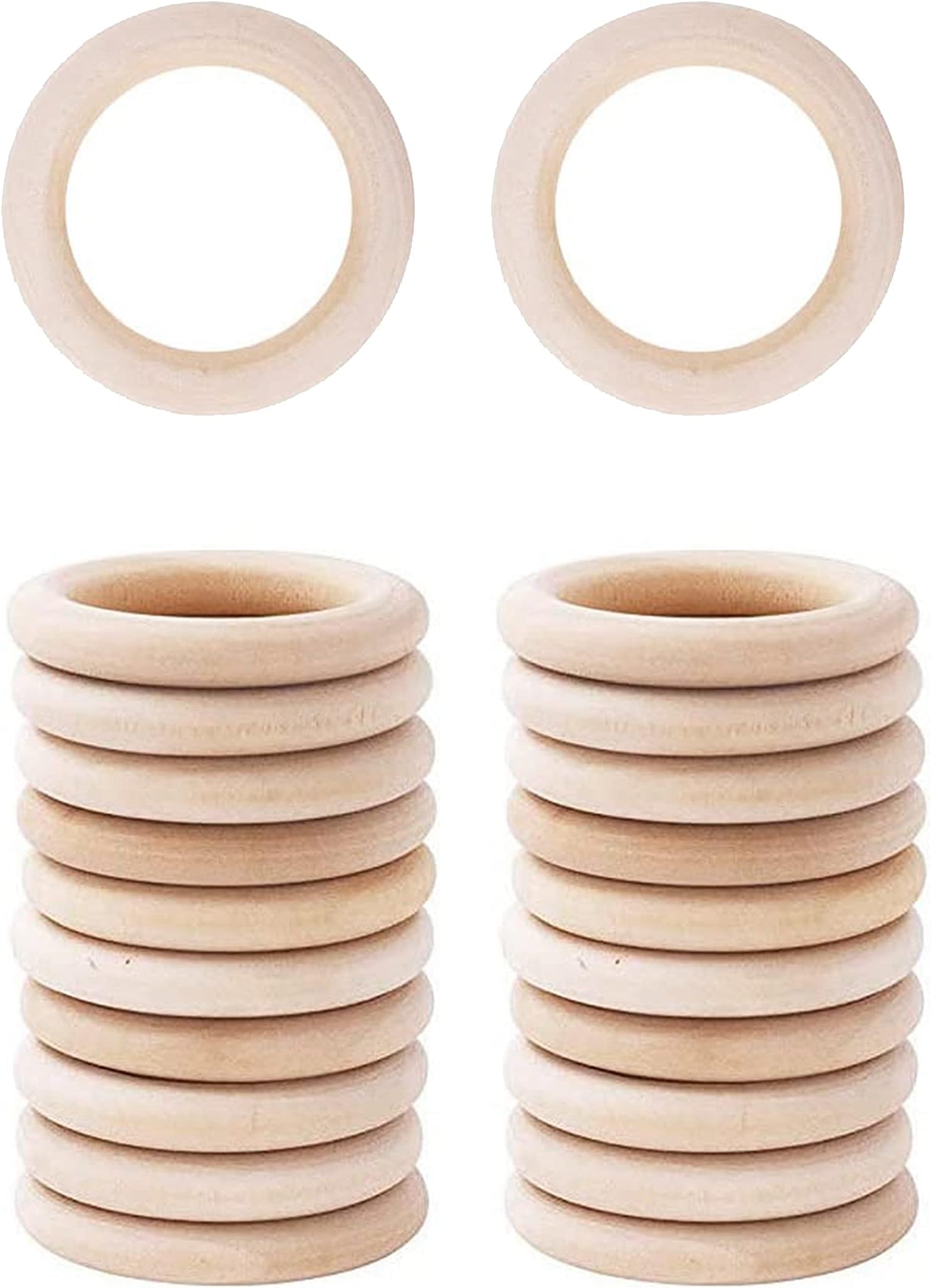 Amazon.com: Juvale Wooden Rings for Crafts, Macrame, Crochet, Jewelry ...