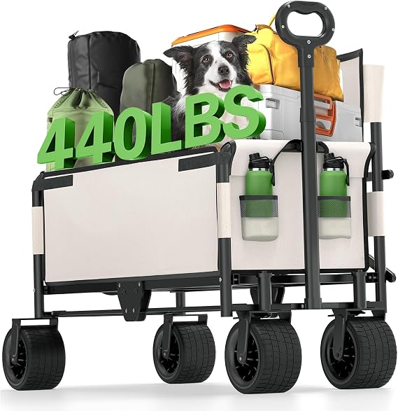 Collapsible Folding Wagon Cart: 2-in-1 Cart That Converts into a 2 ...