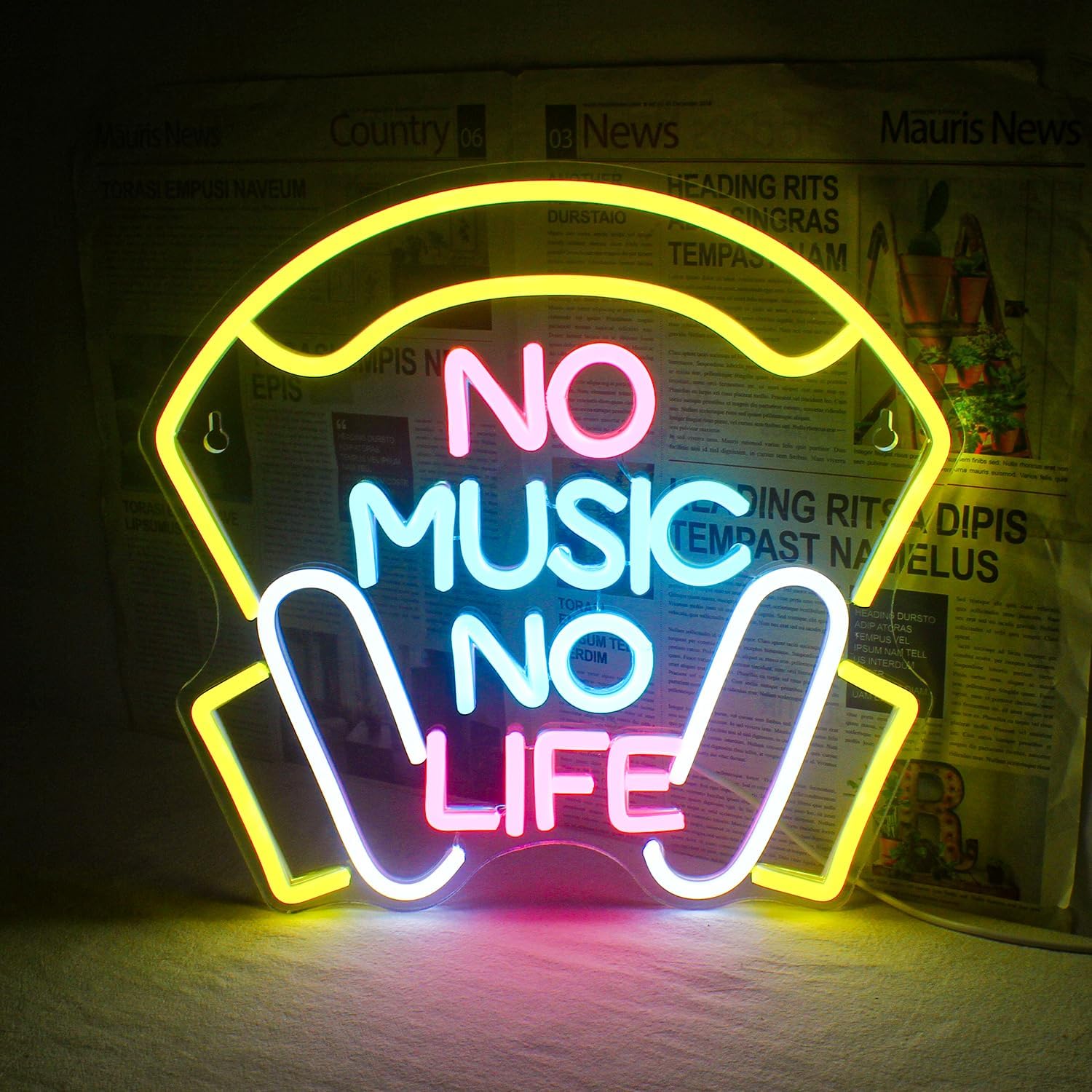 Amazon.com : FITNATE Music Neon Sign Brightness Adjustable Music LED ...