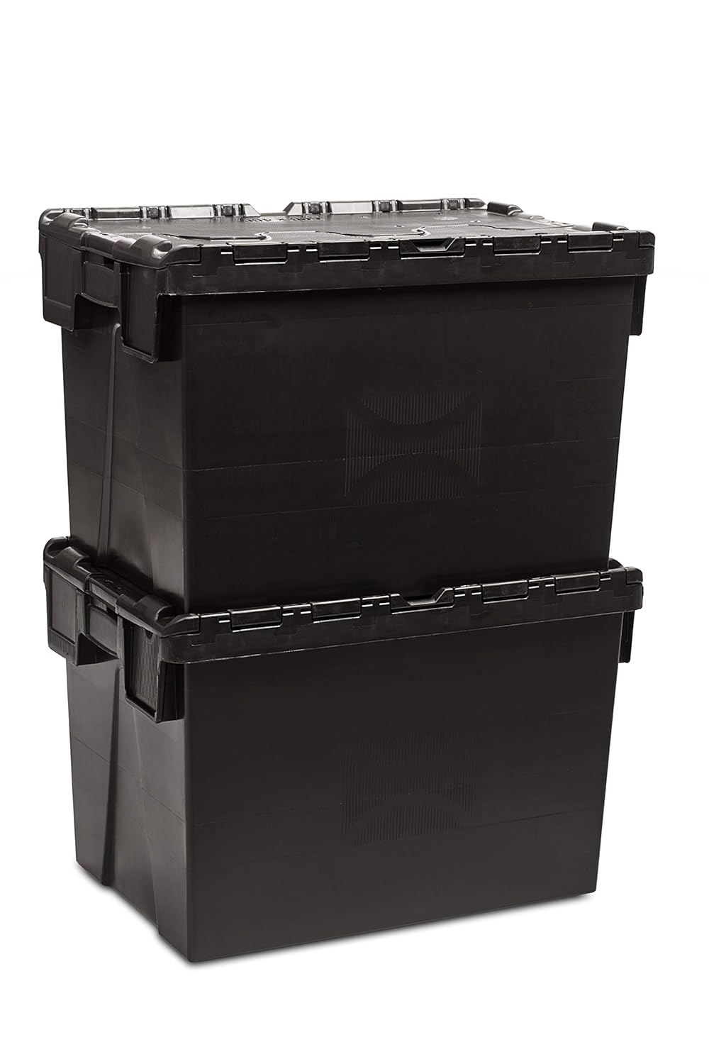 2x New 54 Litre Large Plastic Lidded Crate Office Storage : Amazon.co ...