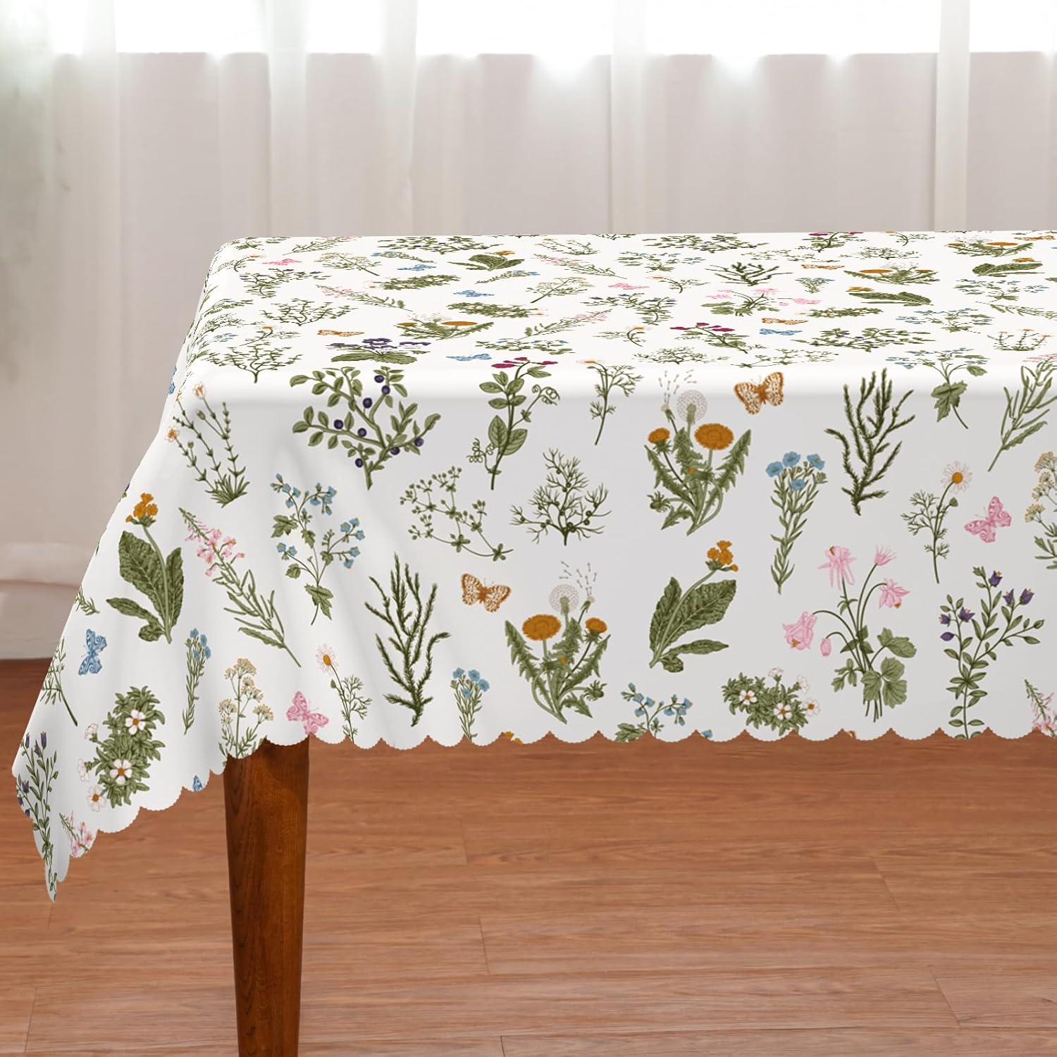 Amazon.com: Siilues Spring Tablecloth 60 x 84 Inch Rectangular, Floral ...