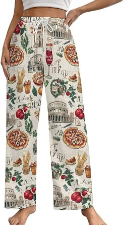 Italy Pizza European Italian Food Women's Pajama Pants Casual Pants ...