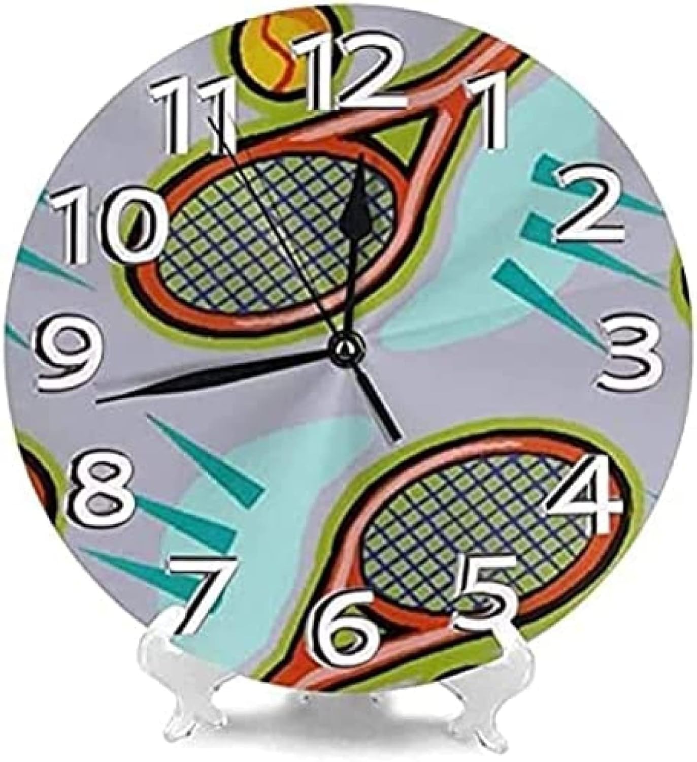 Amazon.com: Wall Clocks for Living Room Wall Clock Tennis Racket Desk ...