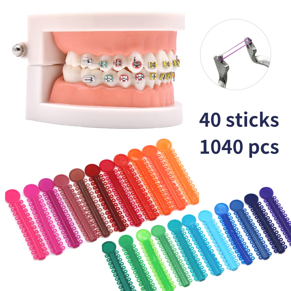 Snapklik.com : Rubber Bands For Braces, 1040 Pcs Color Orthodontic ...