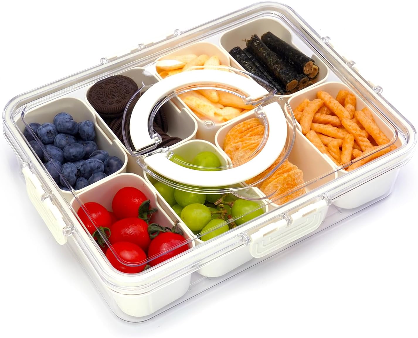 Amazon.com | PYQTH 2 Pack 9 Compartments Snack Box Container, Divided ...