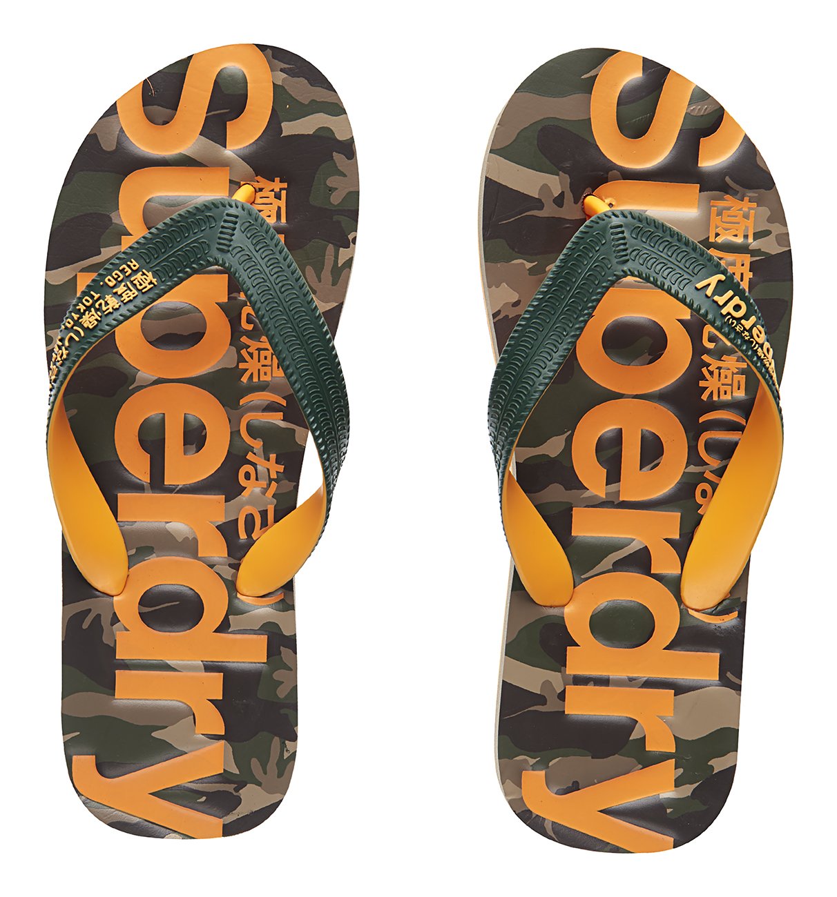 Superdry Men's Classic Camo, Fluro Orng and Enam G Flip Flops Thong ...