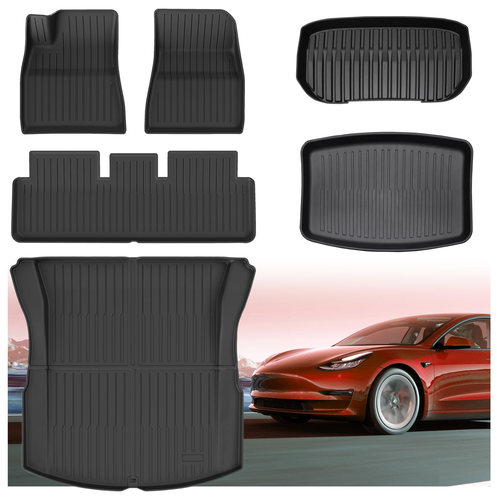 Amazon.com: LITBM Floor Mat for Tesla Model 3 2024, Pure TPE Injection ...