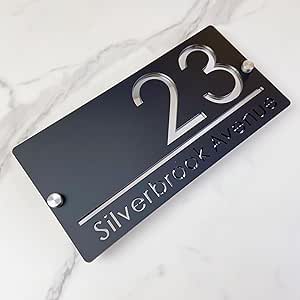 Outdoor House Number Plate, Suspended Design Custom House Number Plate ...