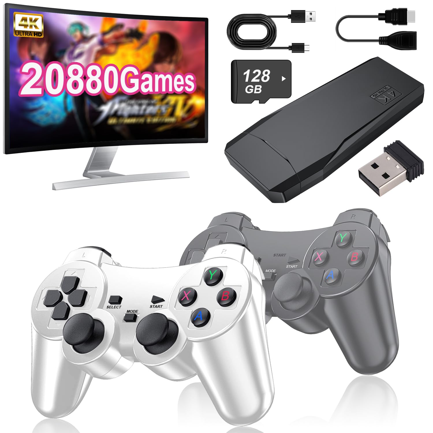 Amazon.com: 4K Wireless Retro Game Stick Console 20000+ Classic Video ...