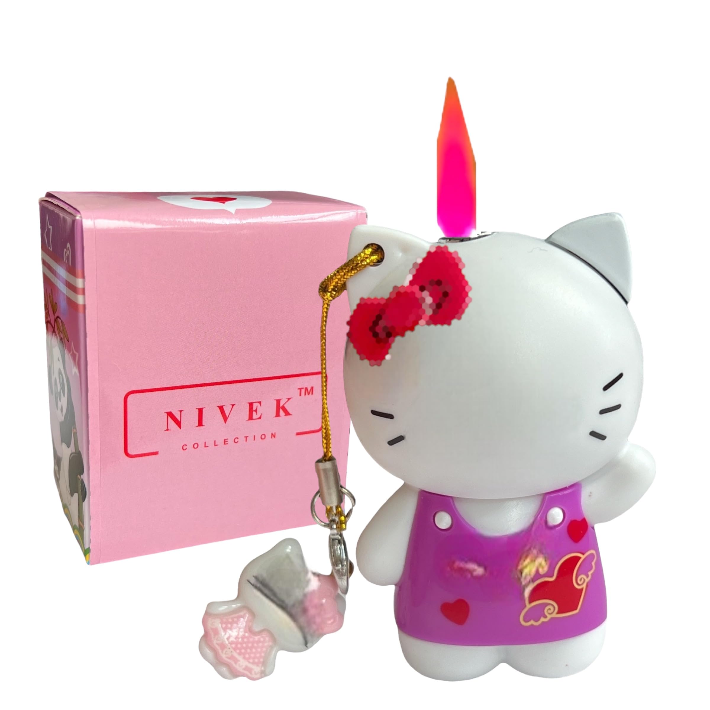 Amazon.com: NIVEK Kitty Cat Y2K Cool Lighter 3D Torch Pink Flame Cute Character Japanese Pendant ...