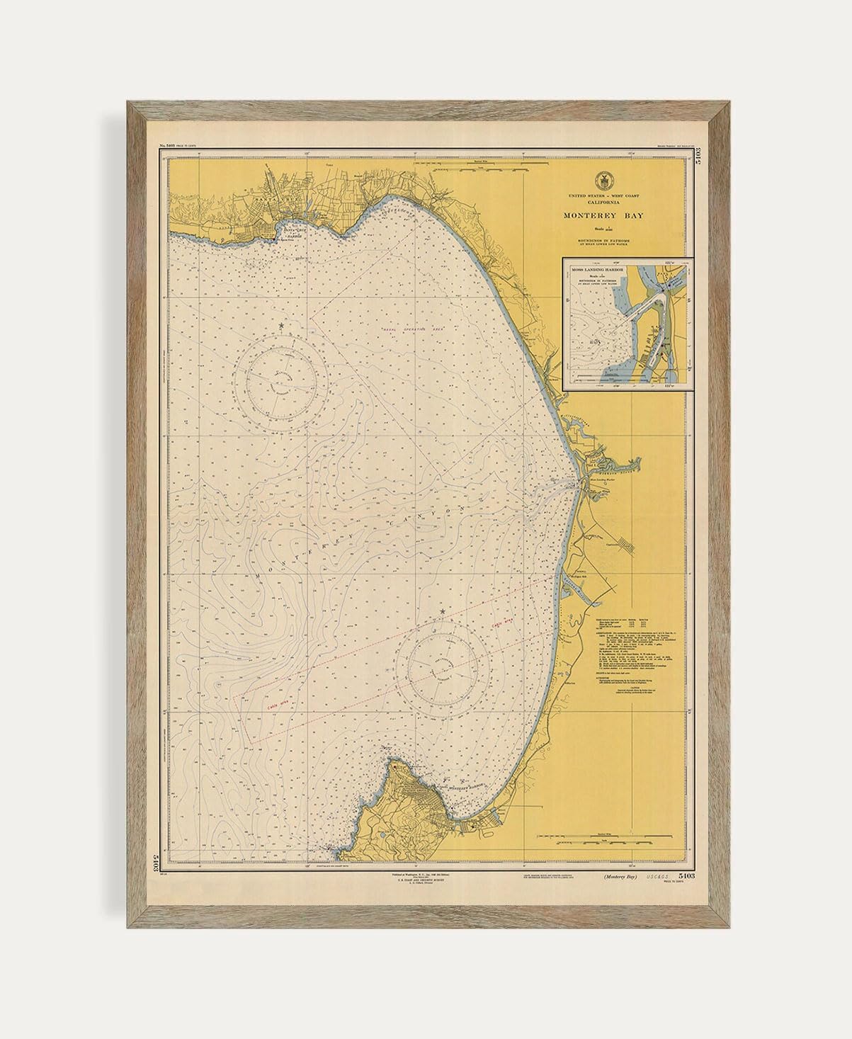Amazon.com: MG Global Historical Poster of 1948 Nautical map of ...