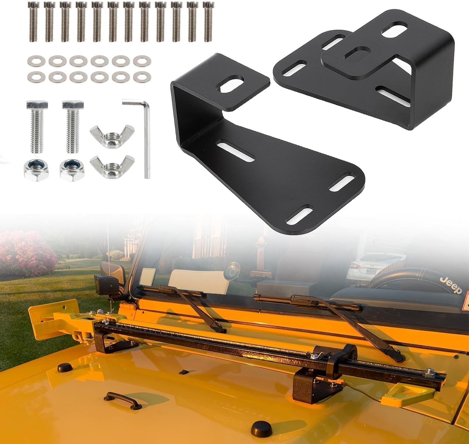 Amazon.com: PSLER High Lift Jack Mount Hood Brackets High Lift Jack ...