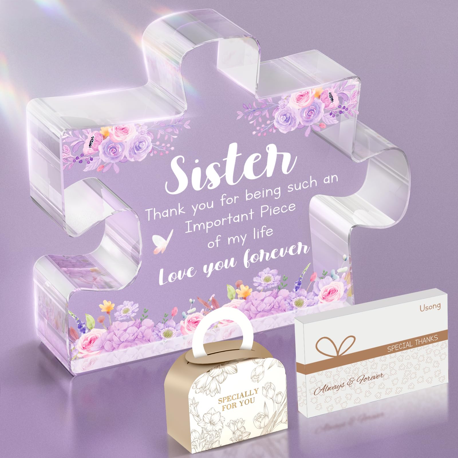 Usong Sister Gifts with Giftpack, Sister Birthday Gifts, Sister ...