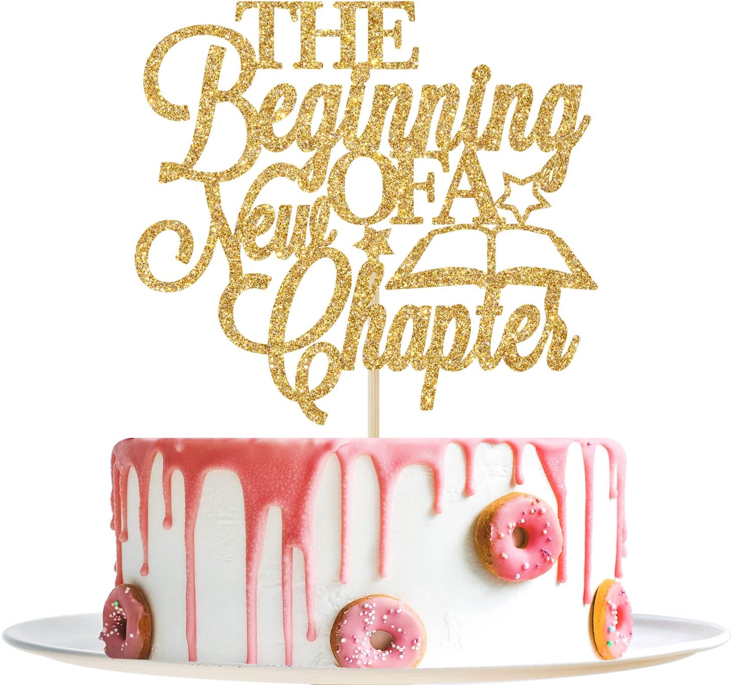 Amazon.com: The Beginning of a New Chapter Cake Topper, Farewell Party ...