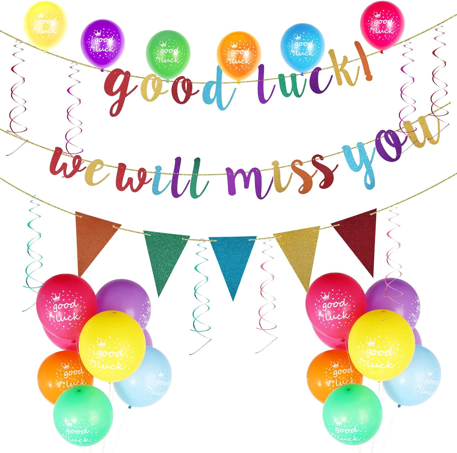 Amazon.com: Retirement Decorations, Good Luck We Will Miss You Banner ...