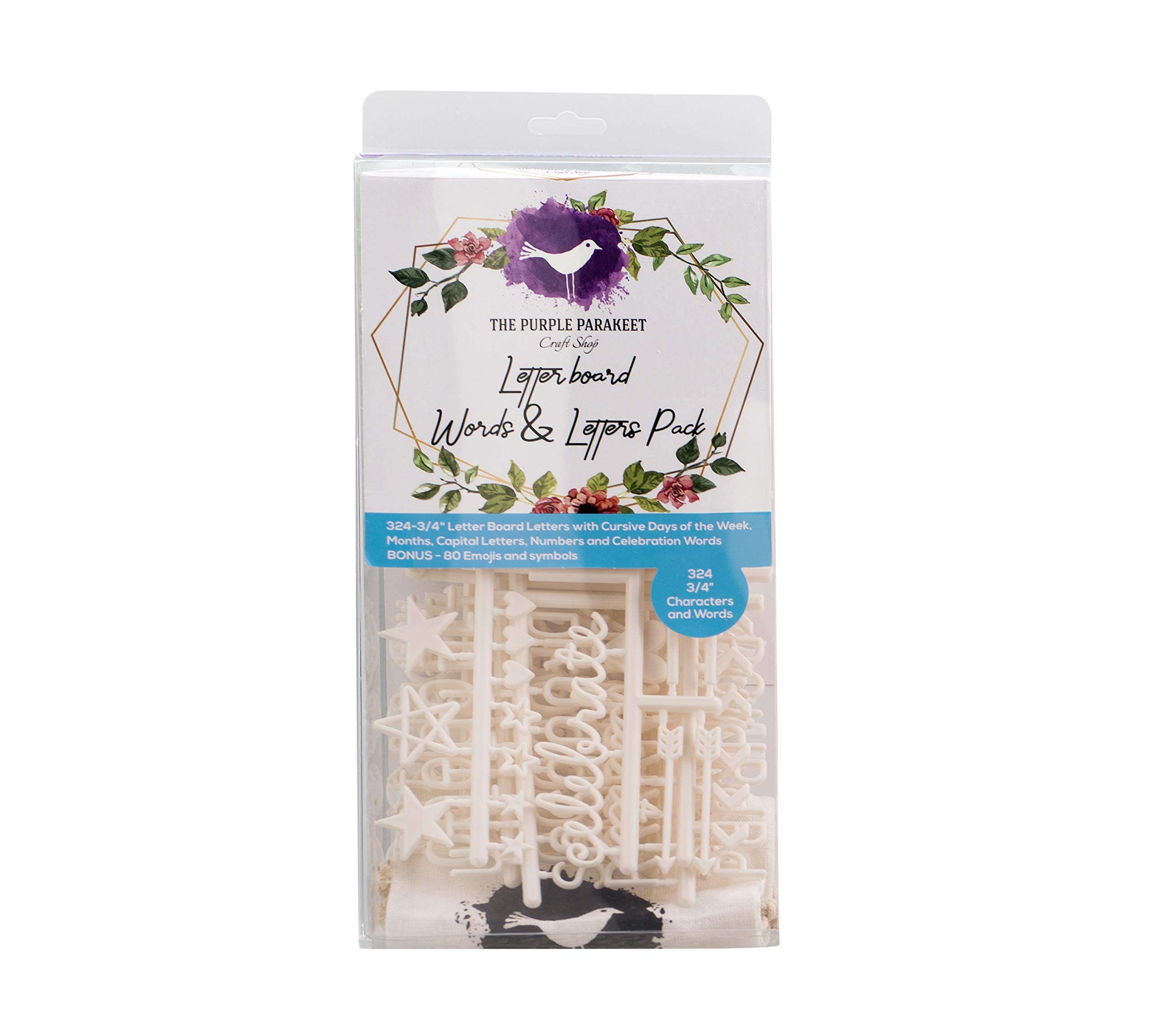 Buy Letter Board Letters 3/4 inch, 324 White Letters and 80 Emojis ...