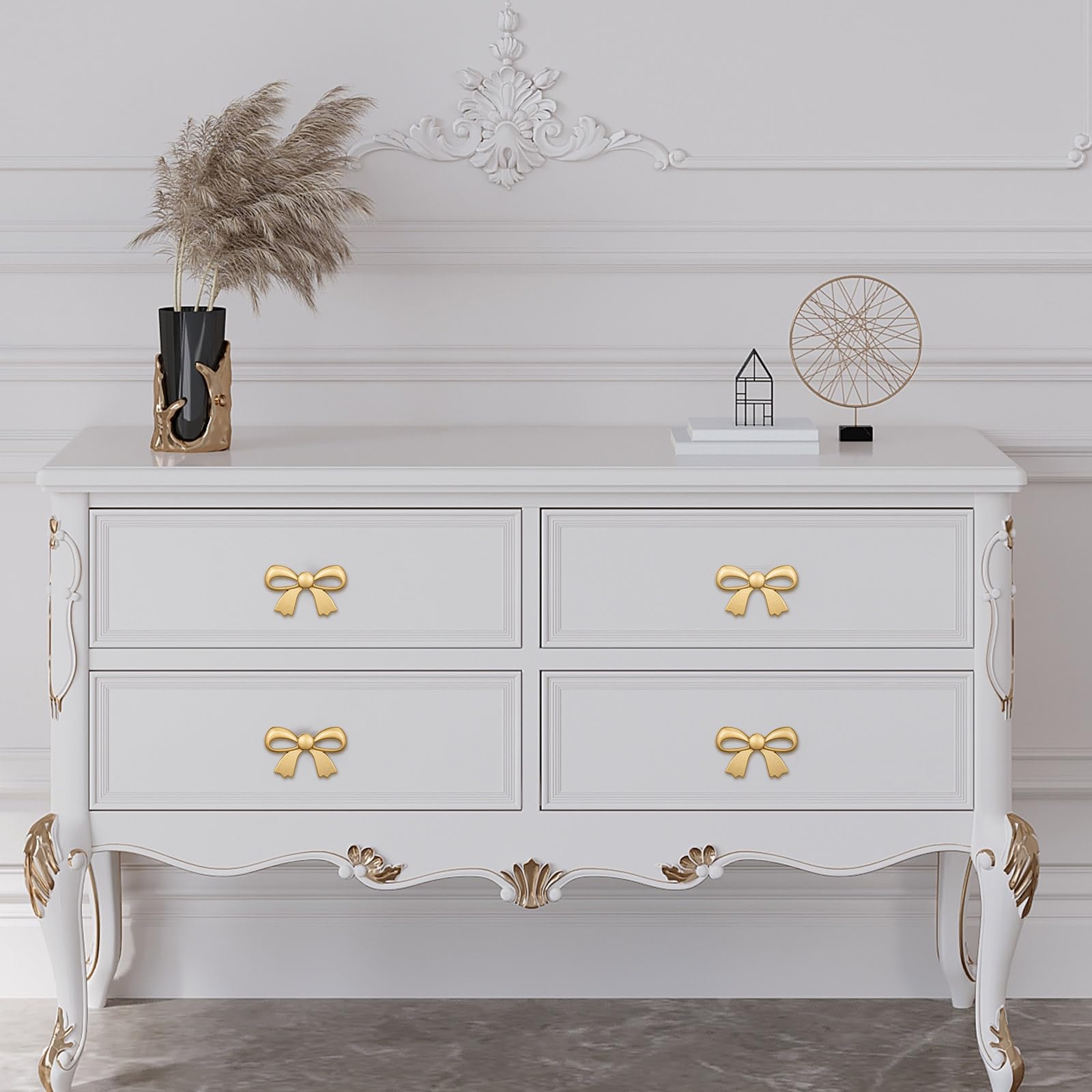 Snapklik.com : MorningRo 8 Pcs Bow Drawer Knobs Matel Bow Dresser Knobs ...
