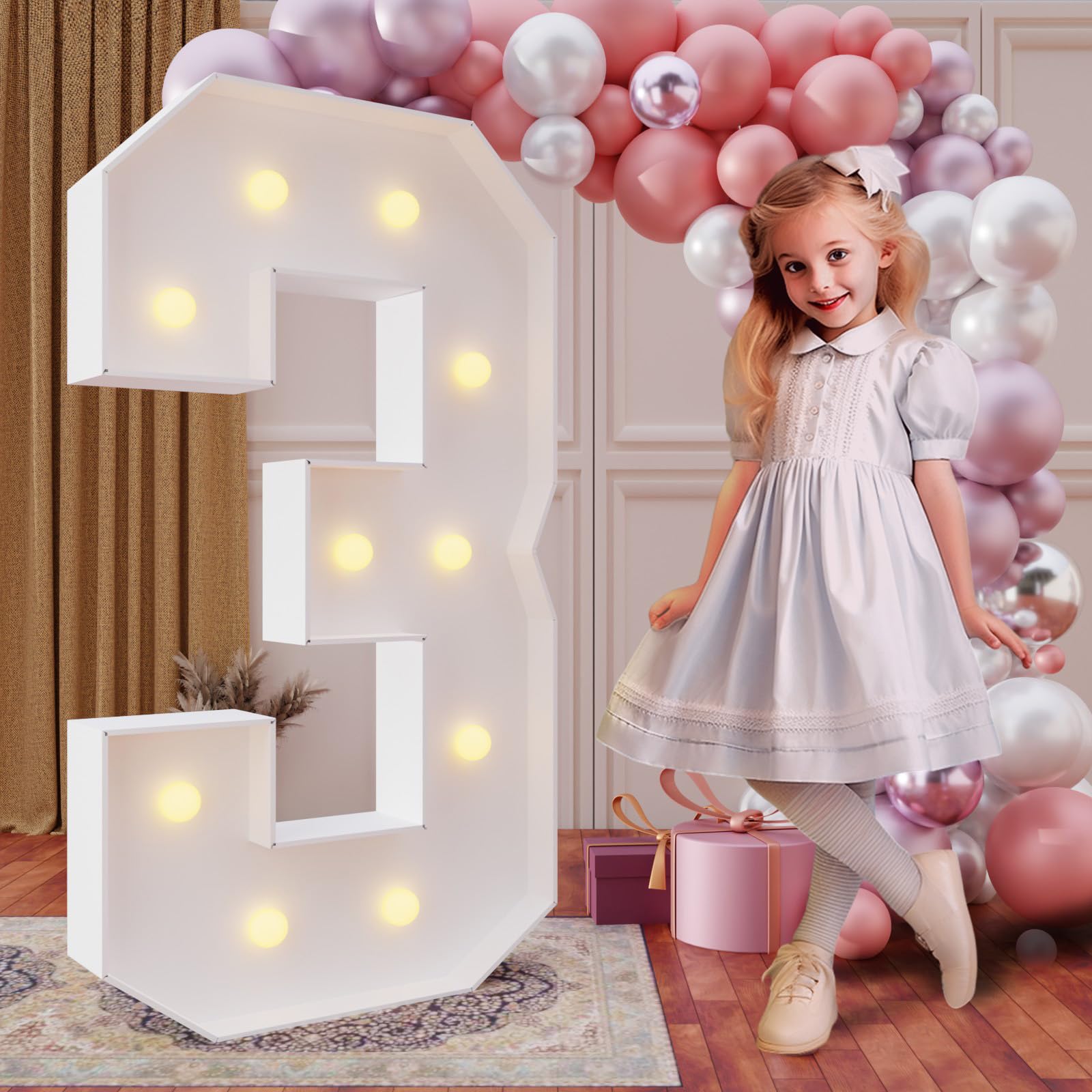 Snapklik.com : Imprsv 4FT Marquee Numbers,DIY Light Up Numbers For 30th ...
