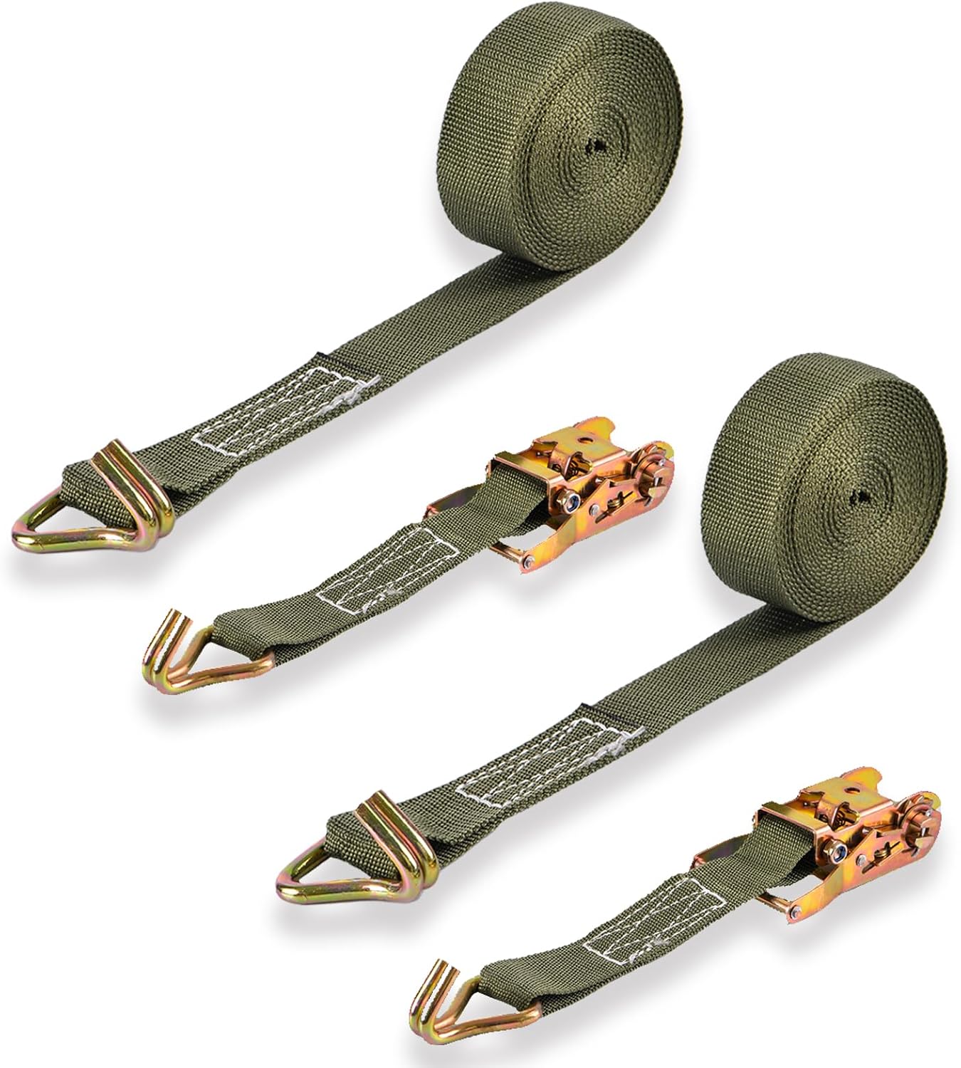 2 x 2000kg Ratchet Tie Down Straps INEEDU 5M 38mm Heavy Duty Lashing ...