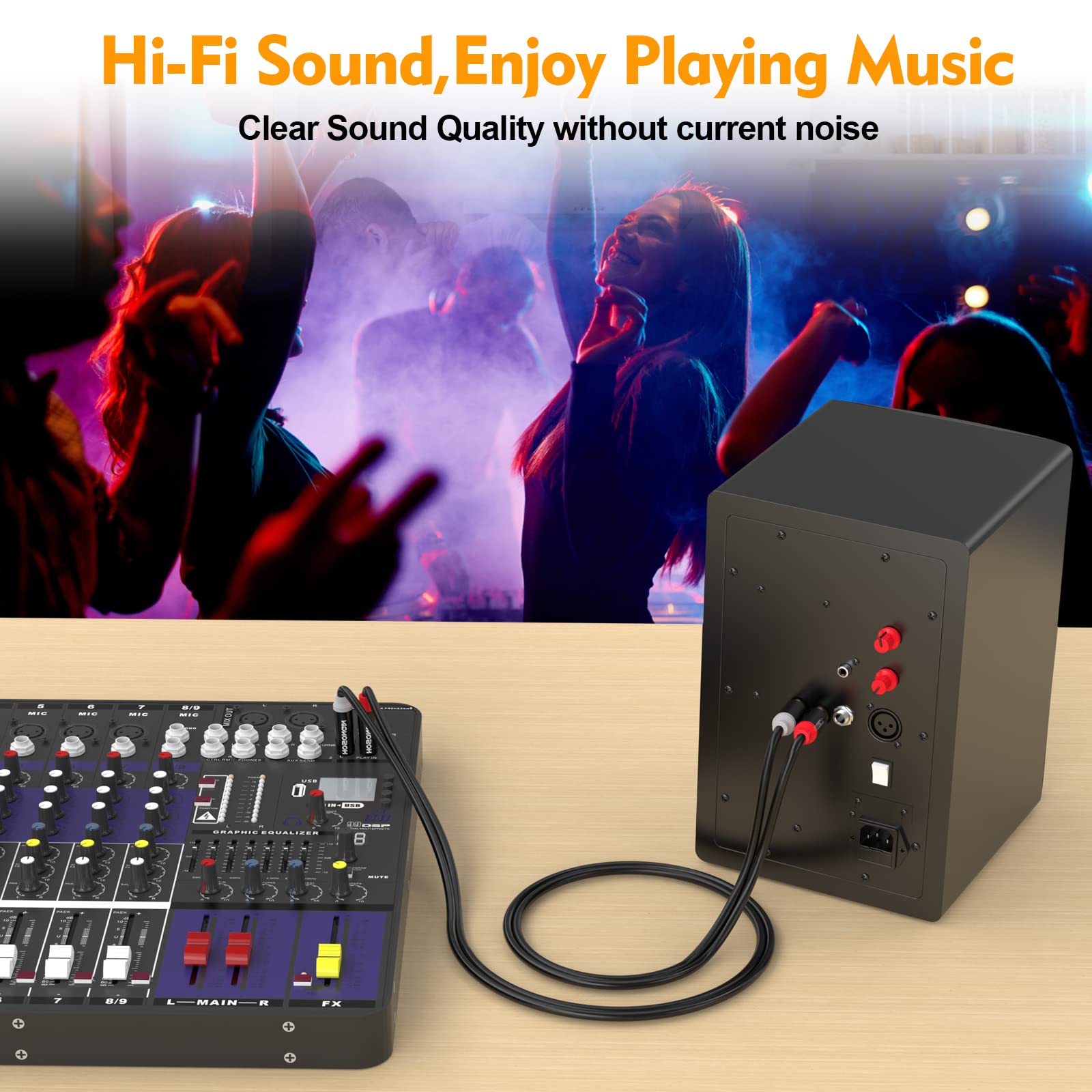 Snapklik.com : HOSONGIN Short RCA Stereo Audio Cable 1.6ft