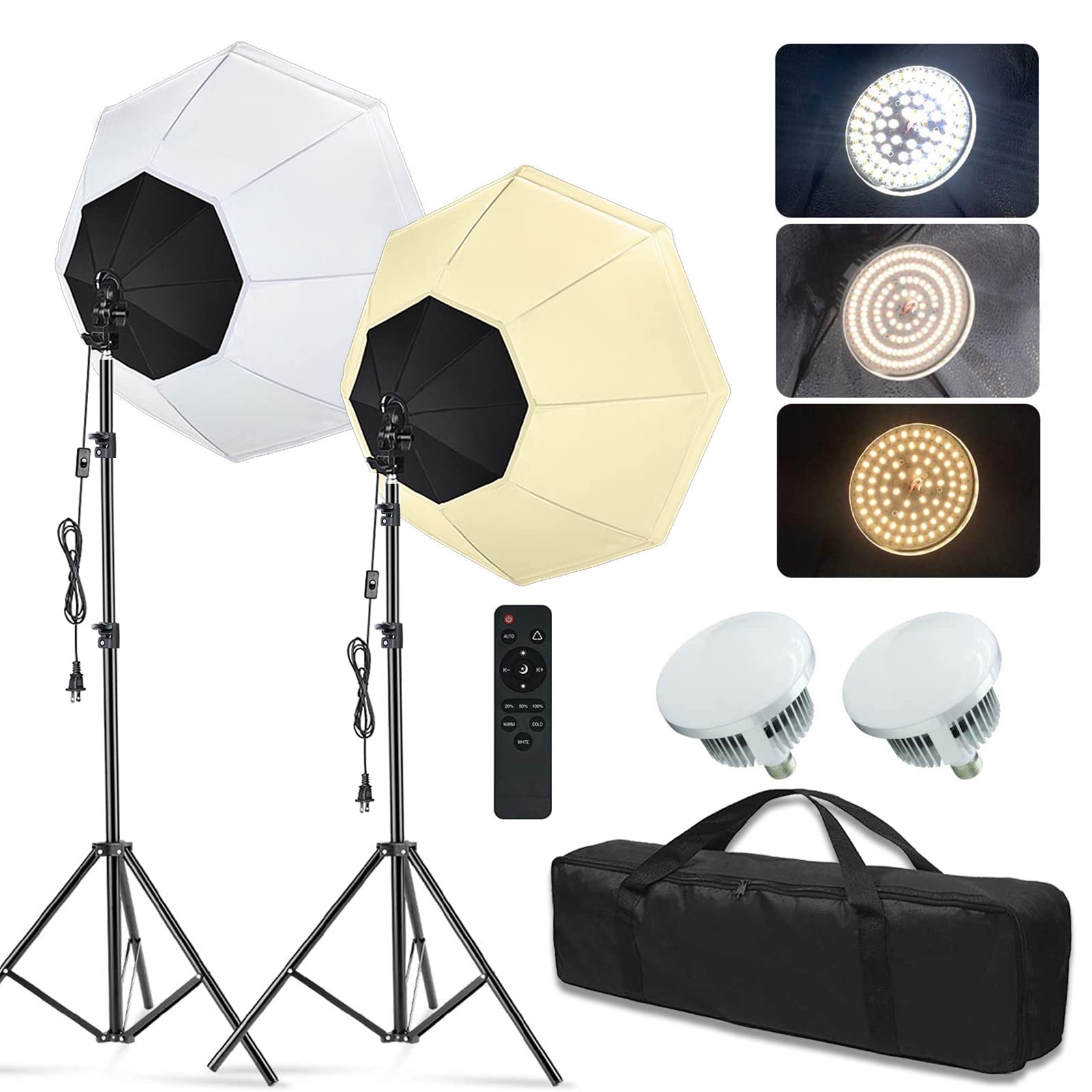 MSKIRA Softbox Lighting Kit 20"x28" Soft Box Photography 2x85W Dimmable ...