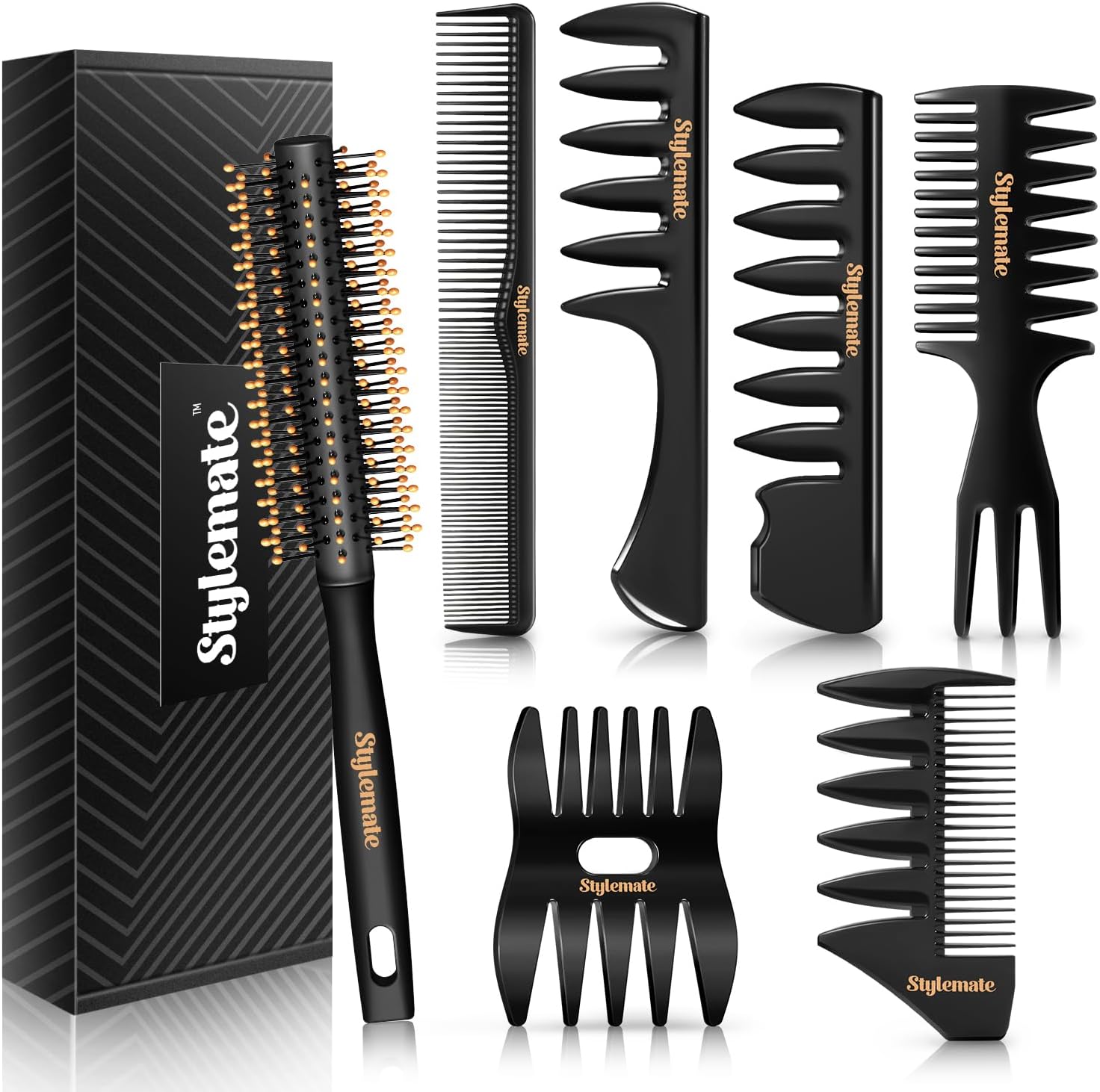 Amazon.com : SALONSILK 13PCS Hair Cutting Comb Set, Professional Barber Combs for Hair Stylist ...