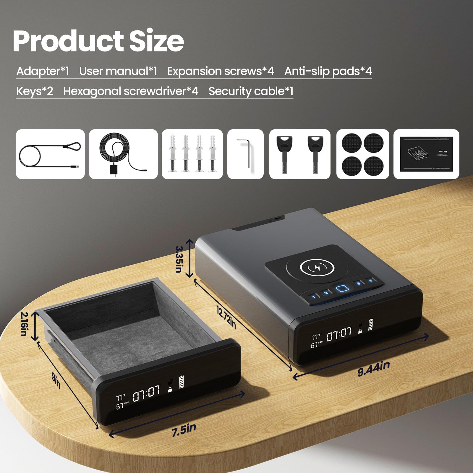 Snapklik.com : Grimtron Biometric Gun Safe, Clock Smart Safe